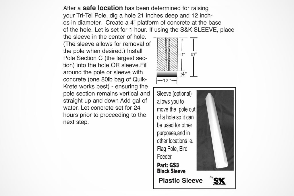 Ground Sleeve for the Tri-Tel Pole (GS3)